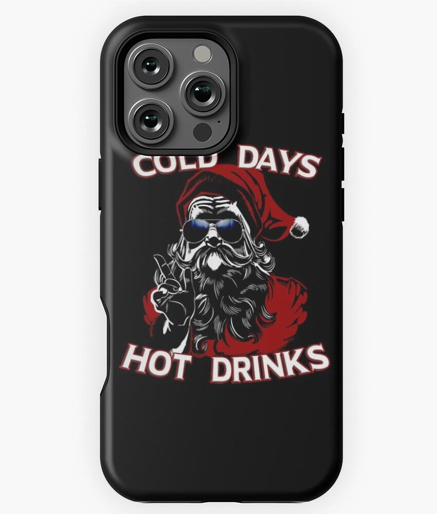 Cold Days Hot Drinks St. Nick Christmas Phone Case for iPhone 16 15 14 ...