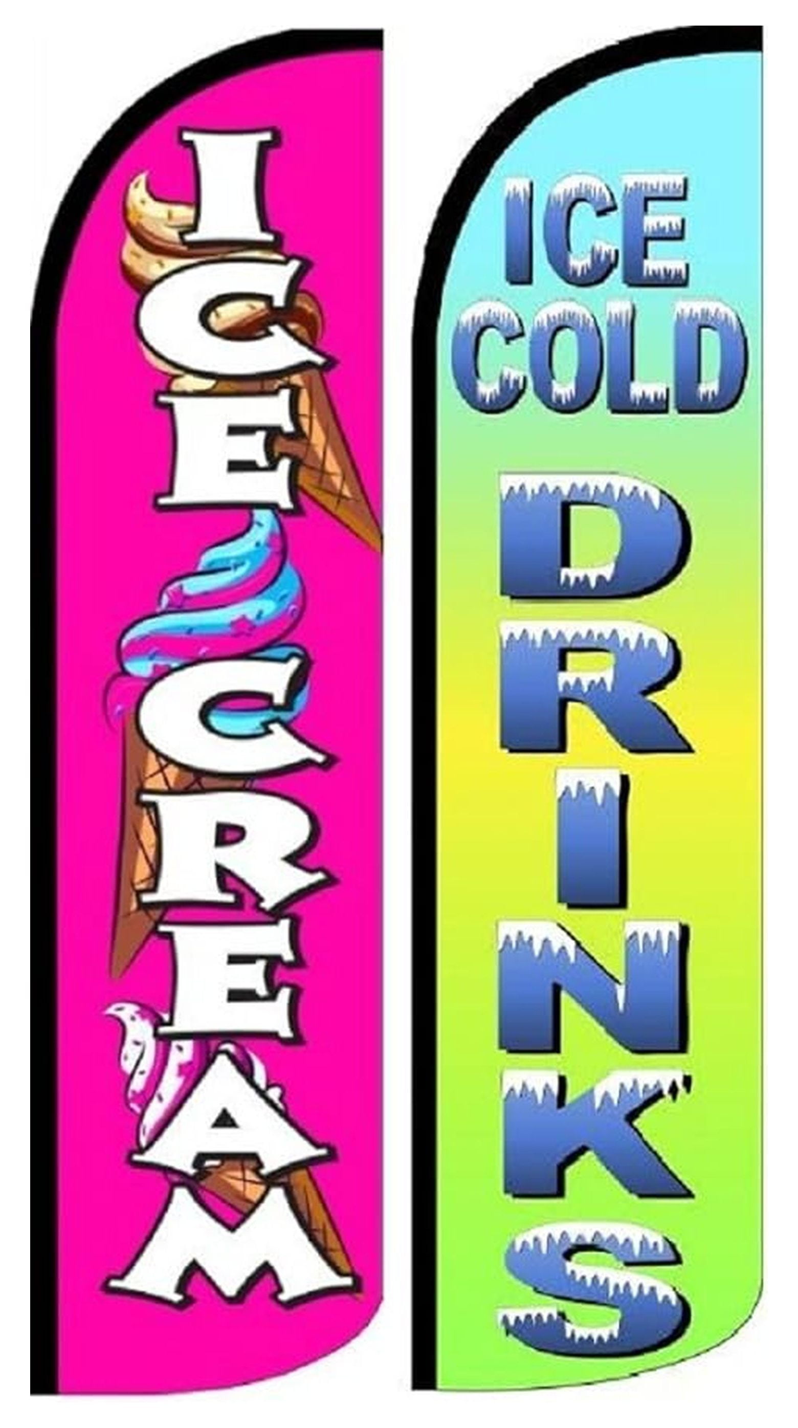Cold Drinks King Sized Flags Pack of 2 | 3 ft by 11.5 ft Flag for ...