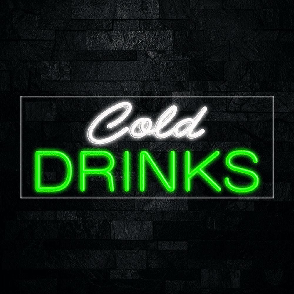 Cold Drinks-LED Neon Sign 30"L x 12"H #30222 - Walmart.com