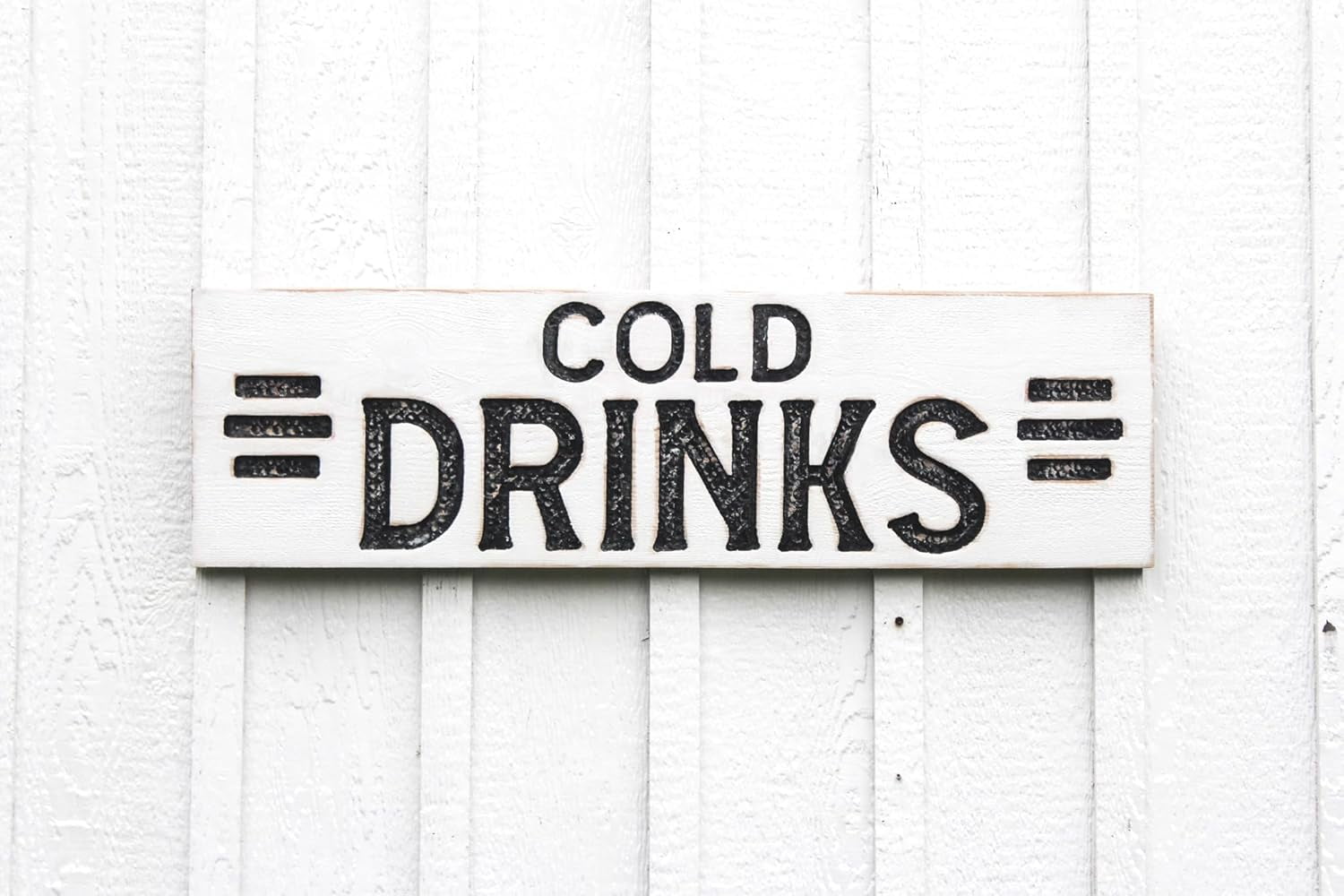 Cold Drinks Sign - Carved in a 34" x 10" Solid Wood Board | Rustic ...