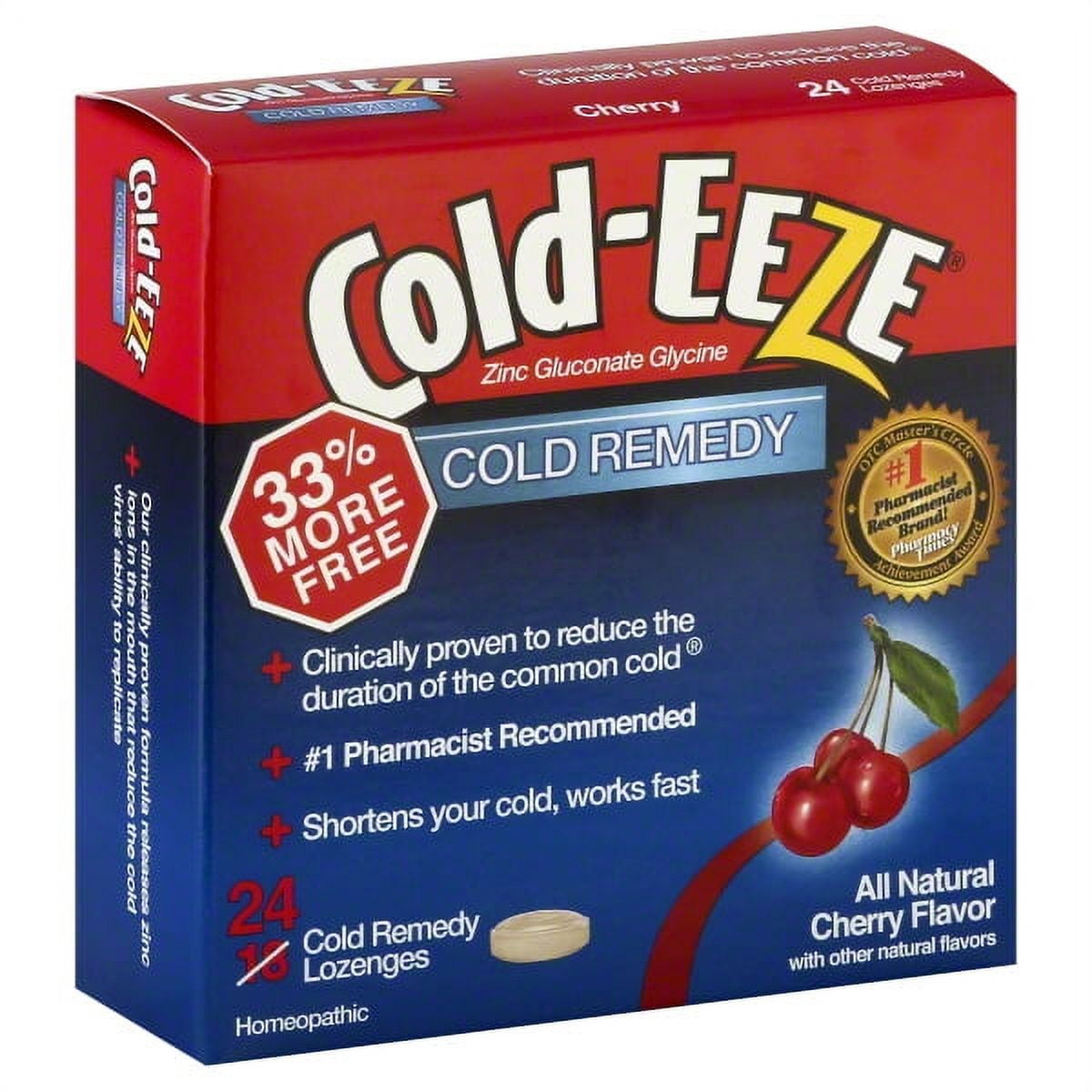 Cold-Eeze Cold Remedy Lozenges, Natural Cherry Flavor, 24 Lozenges ...