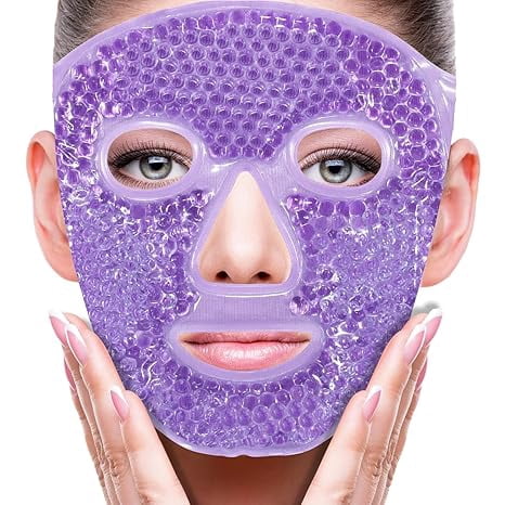Cold Face Eye Mask Ice Pack Reduce Facial Puff, Dark Circles, Gel Hot ...