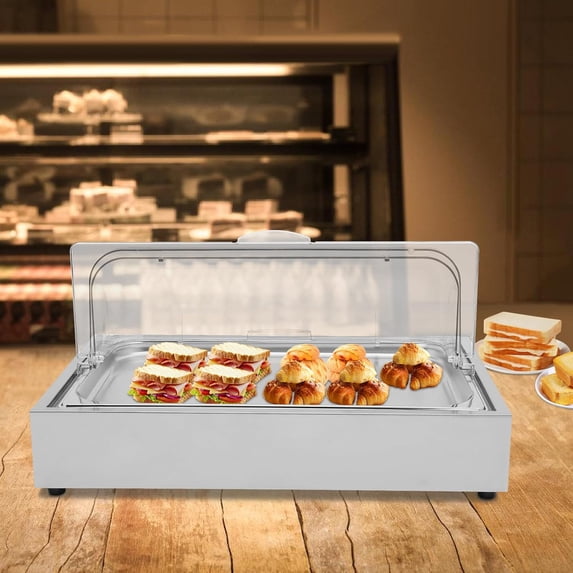 Cold Food Buffet Server, 6L Stainless Steel Ice Food Serving Display ...
