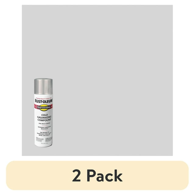 (2 pack) Cold Gray, Rust-Oleum Professional Galvanizing Compound Spray ...