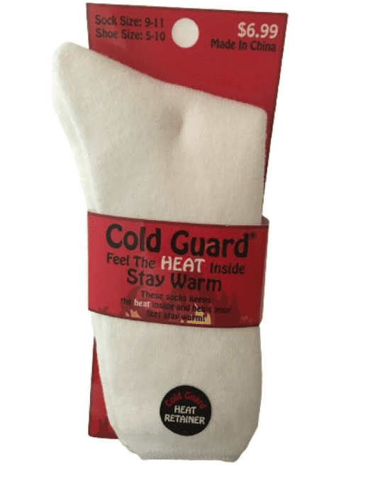 Cold Guard Heat Retainer Socks, White, Size 9-11 - Walmart.com