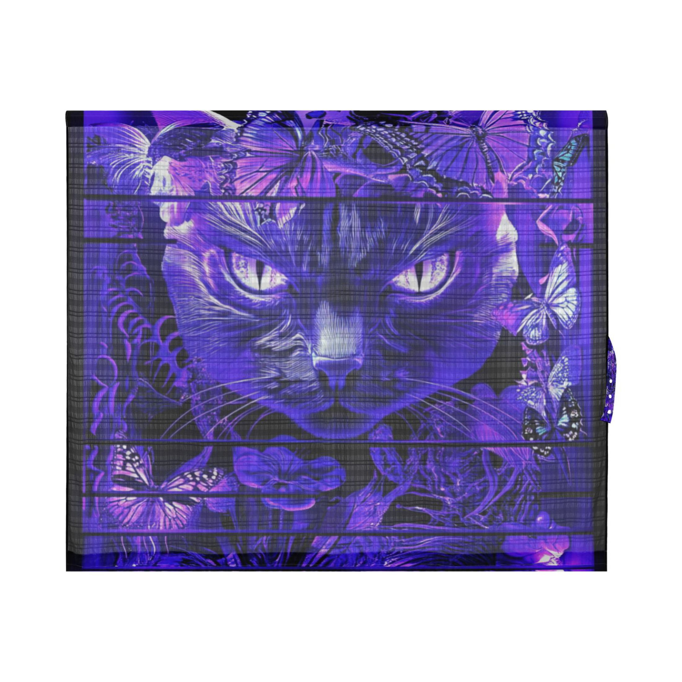 Cold Hearted Cat Door Curtain Blackout Thermal Insulated Door Side ...