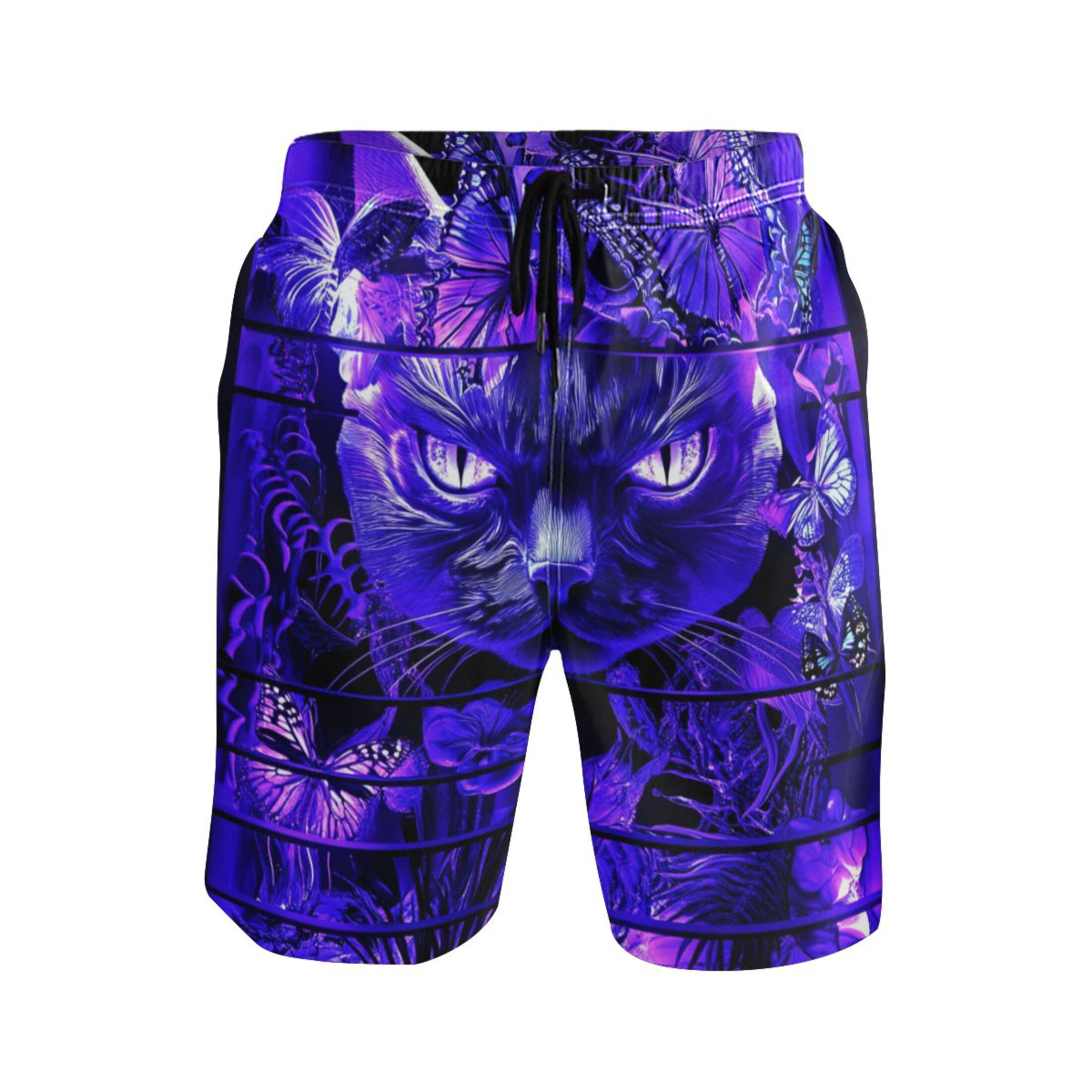 Cold Hearted Cat Mens Swim Trunks Quick Dry Board Shorts Breathable Fit ...