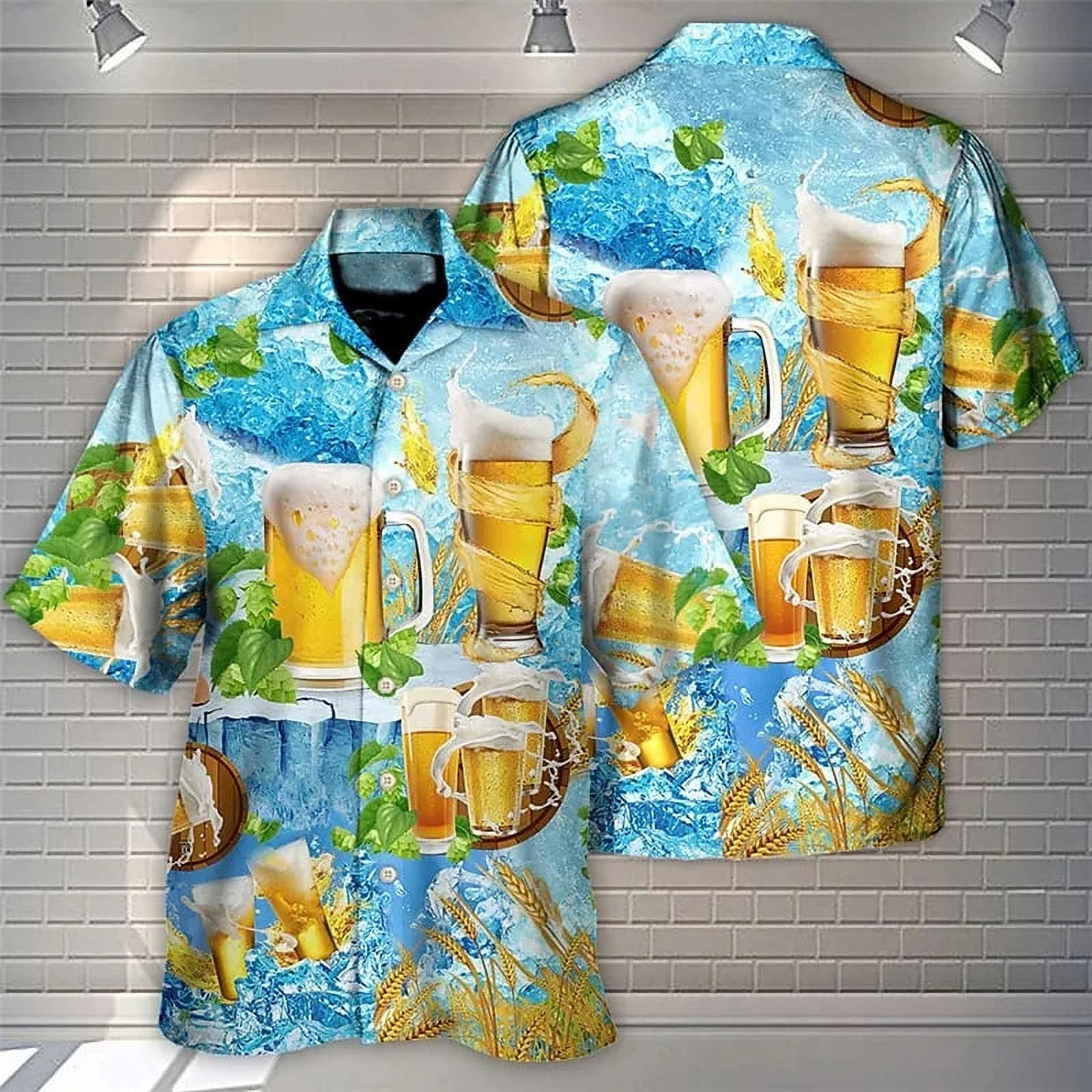 Cold In Summer Beer 3D Printed Shirts For Men Clothing Casual Hawaiian ...