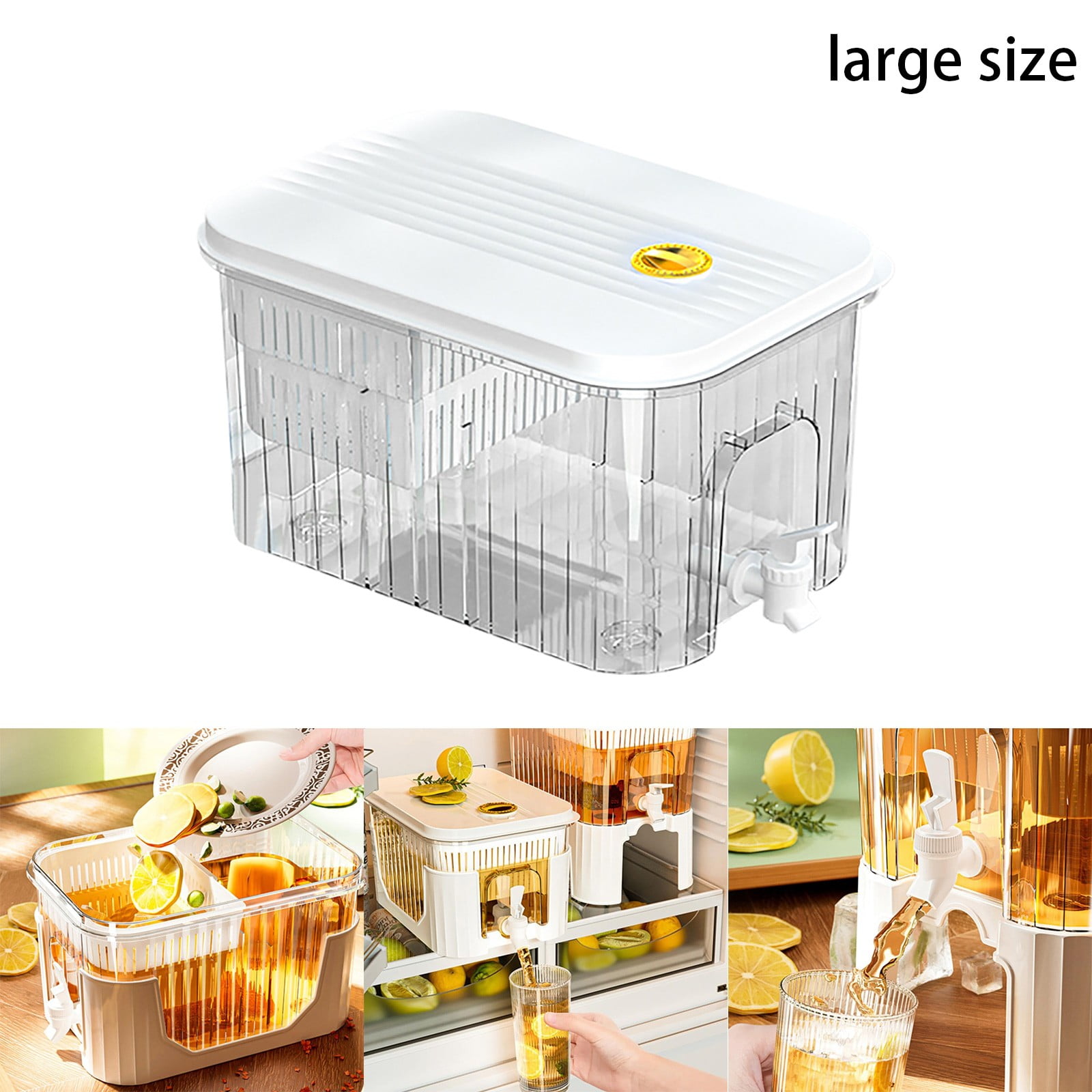 Cold Kettle with Faucet 3.5/8L Refrigerator Juice Water Pitcher Home ...