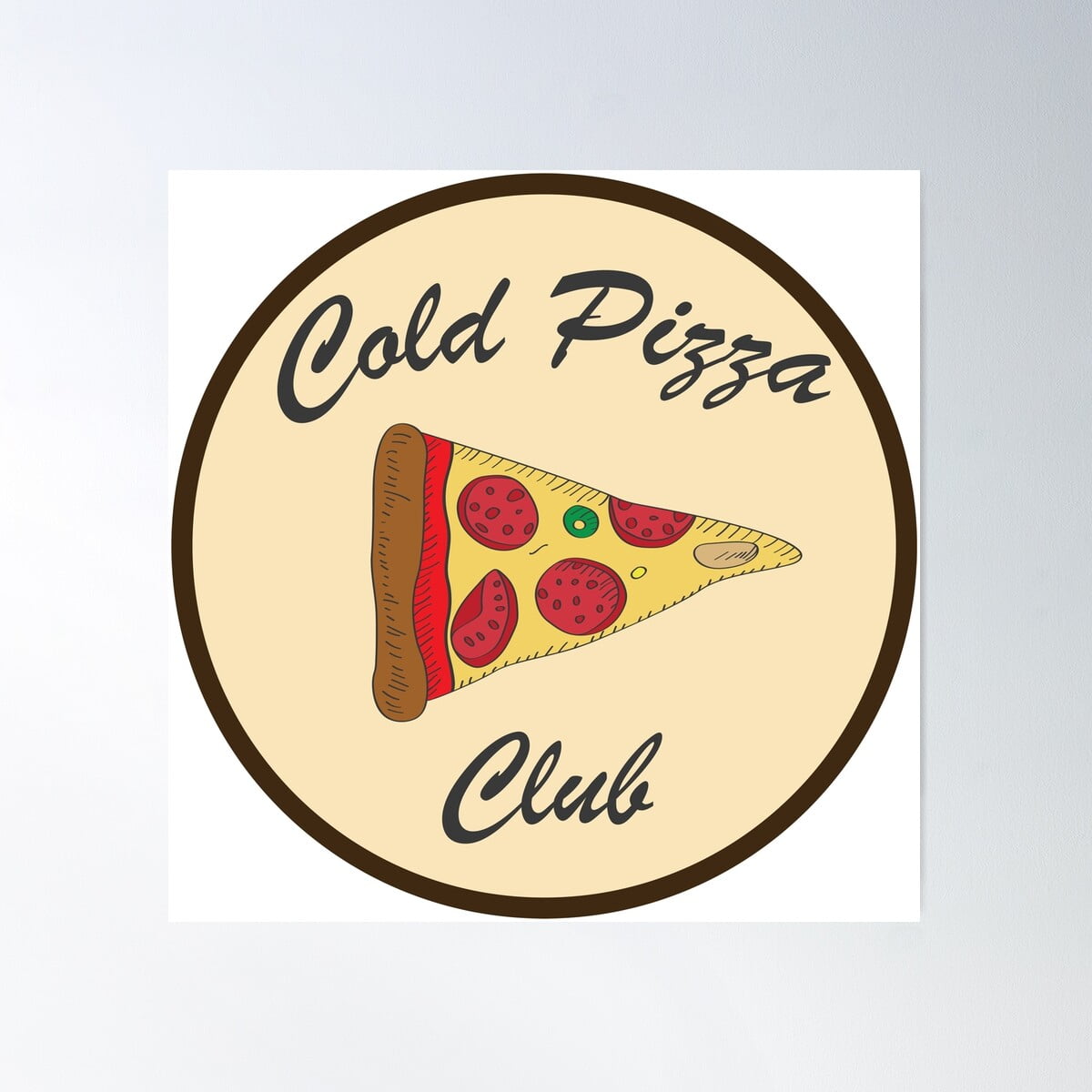 Cold Pizza Club Poster Wall Art, Modern Wall Decor For Living Room ...