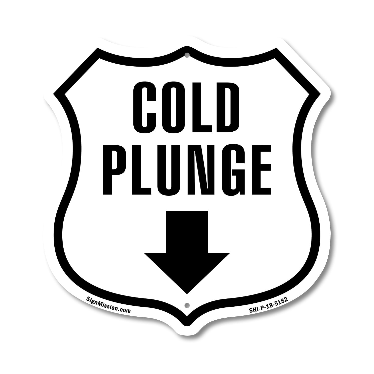 Cold Plunge Down Arrow 12 inch X 12 inch Shield-Shaped Rust-Free ...