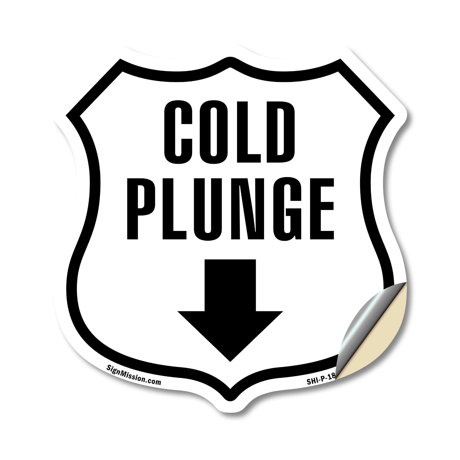 Cold Plunge Down Arrow (2 Pack) 12 inch X 12 inch Shield Shaped Heavy ...