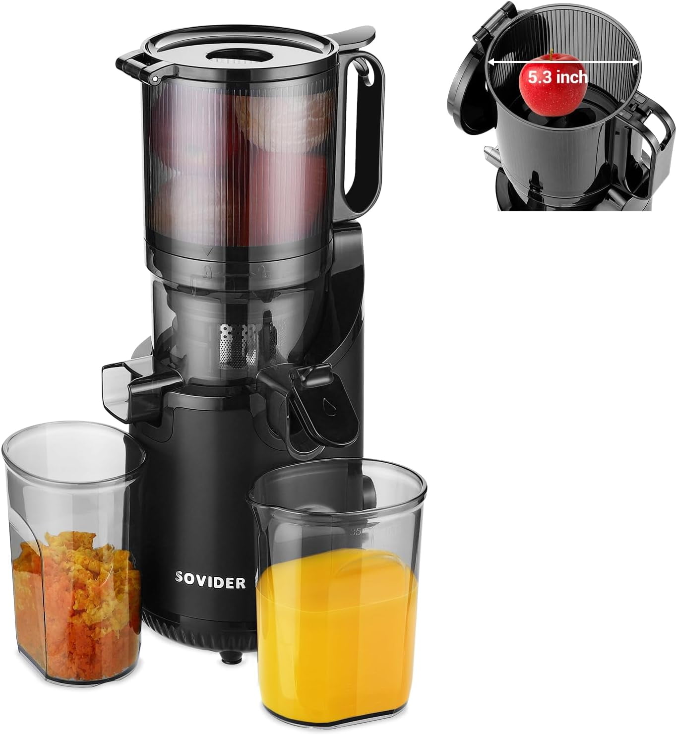 Cold Press Juice Machines 5.3" Extra Large Feeding Chute for Whole ...