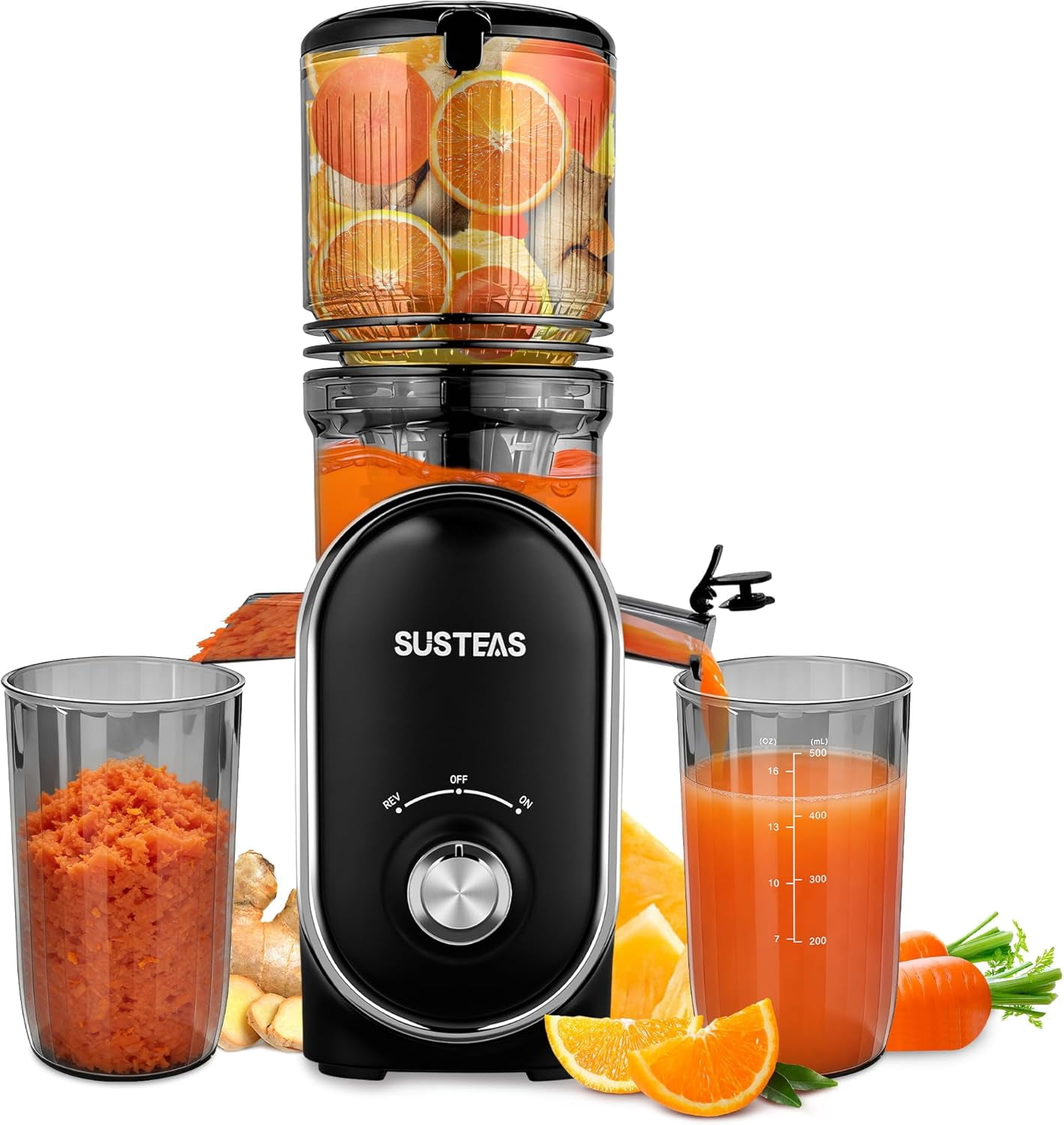Cold Press Juicer, 300W, 5.3" Large Feed Chute, 1.5L Capacity ...
