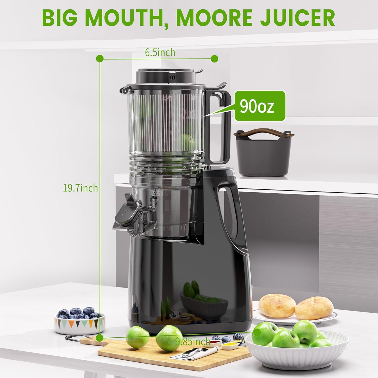 Cold Press Juicer - 350W Professional Slow Masticating Juicer with 6.5 ...