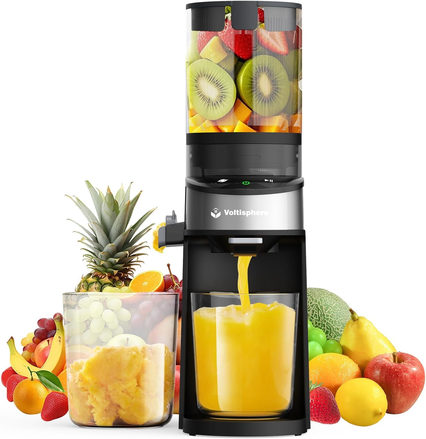 Cold Press Juicer,400W Juicer Machines,4.9"Wide Feed Chute Slow ...