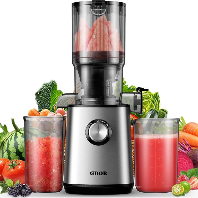 Cold Press Juicer – 5.3" Wide Feed Chute, 150NM Powerful Motor, Slow ...