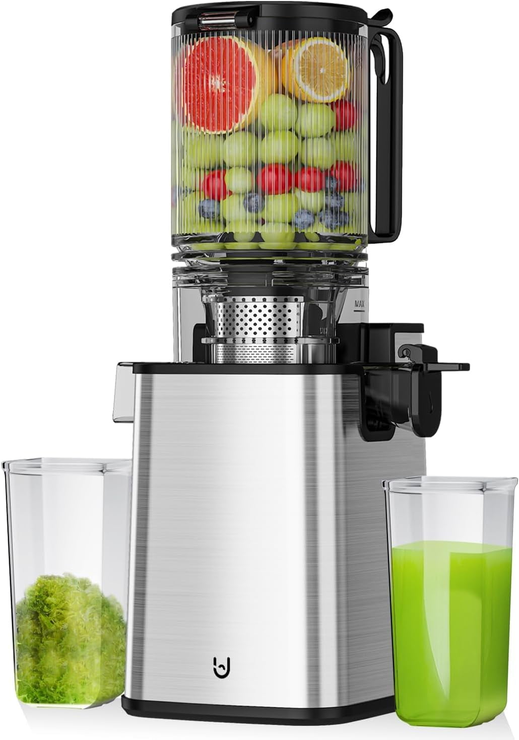 Cold Press Juicer, 5.8" Wide Feed Chute Juice Extractor Machine with ...