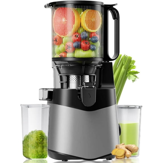 Cold Press Juicer, 5.8" Wide Feed Chute Juice Extractor Machine with ...