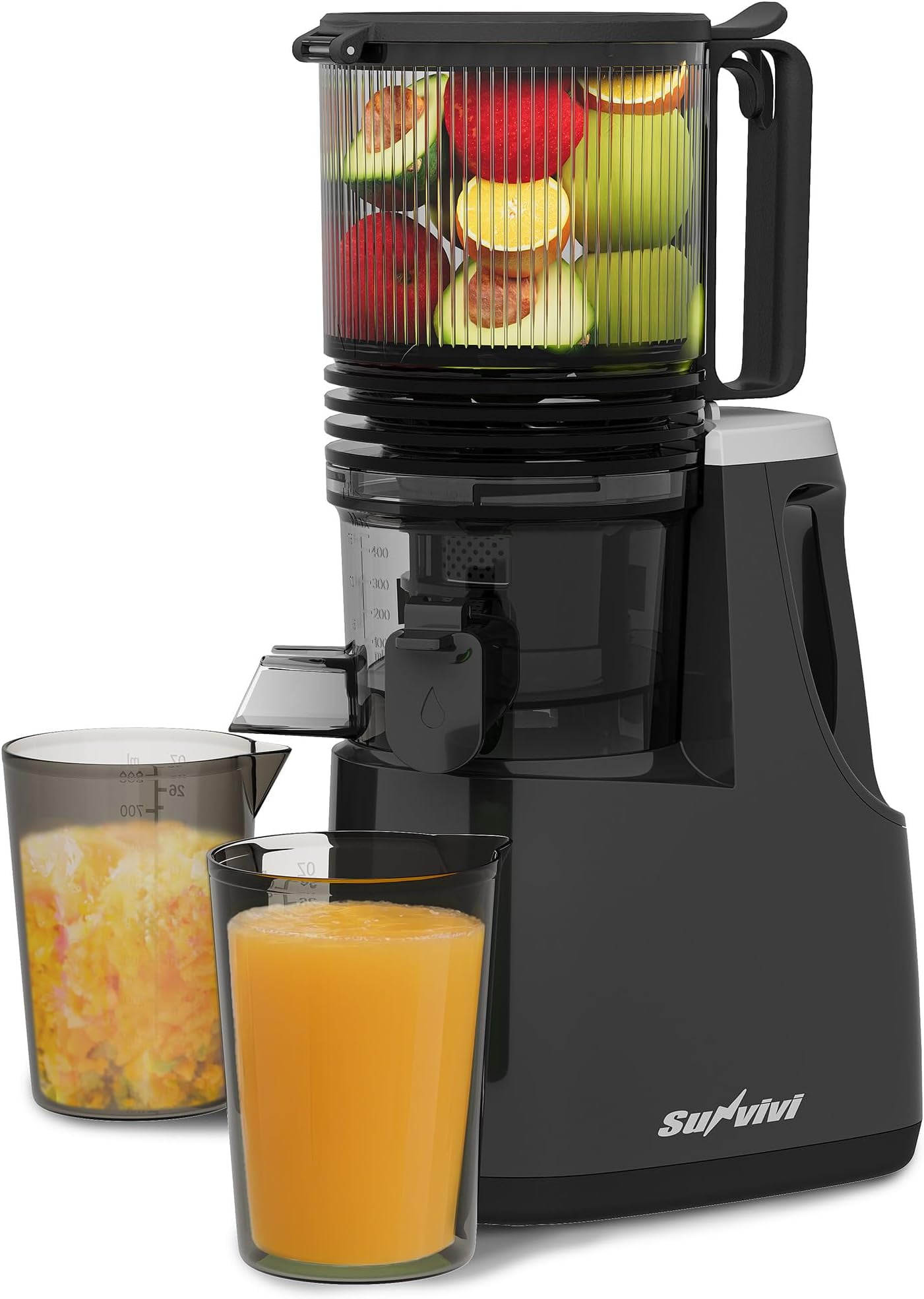Cold Press Juicer with 5.9" Wide Feed Chute, 250W Slow Masticating ...
