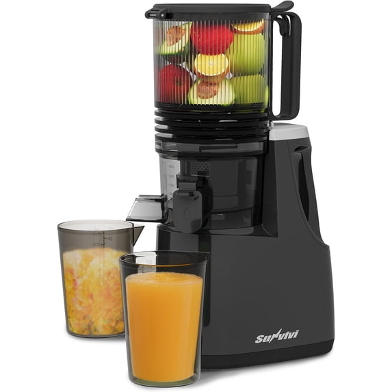 Cold Press Juicer with 5.9" Wide Feed Chute, 250W Slow Masticating ...