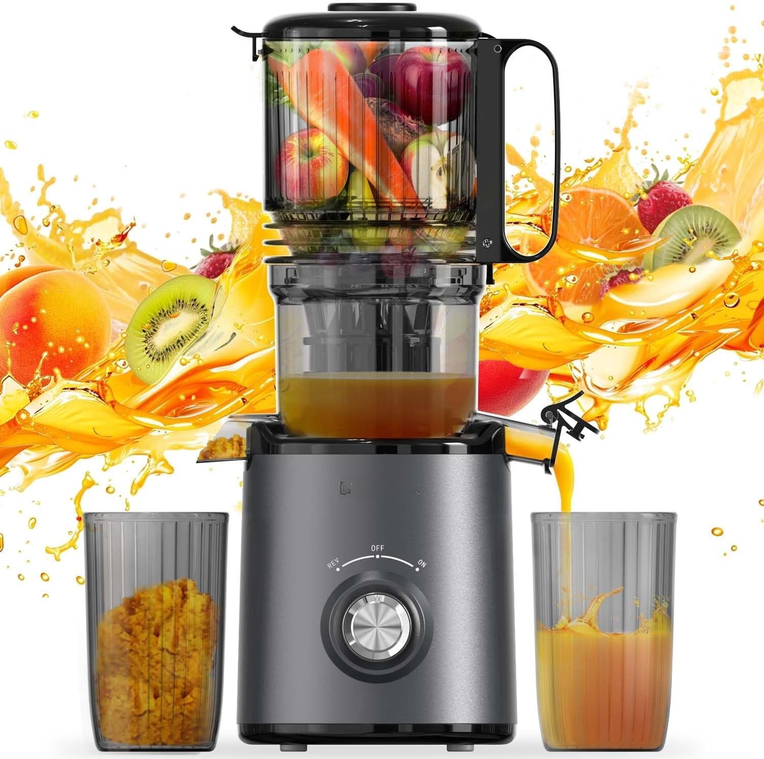 Cold Press Juicer Machine: 300W Slow Masticating Juicer for Whole ...