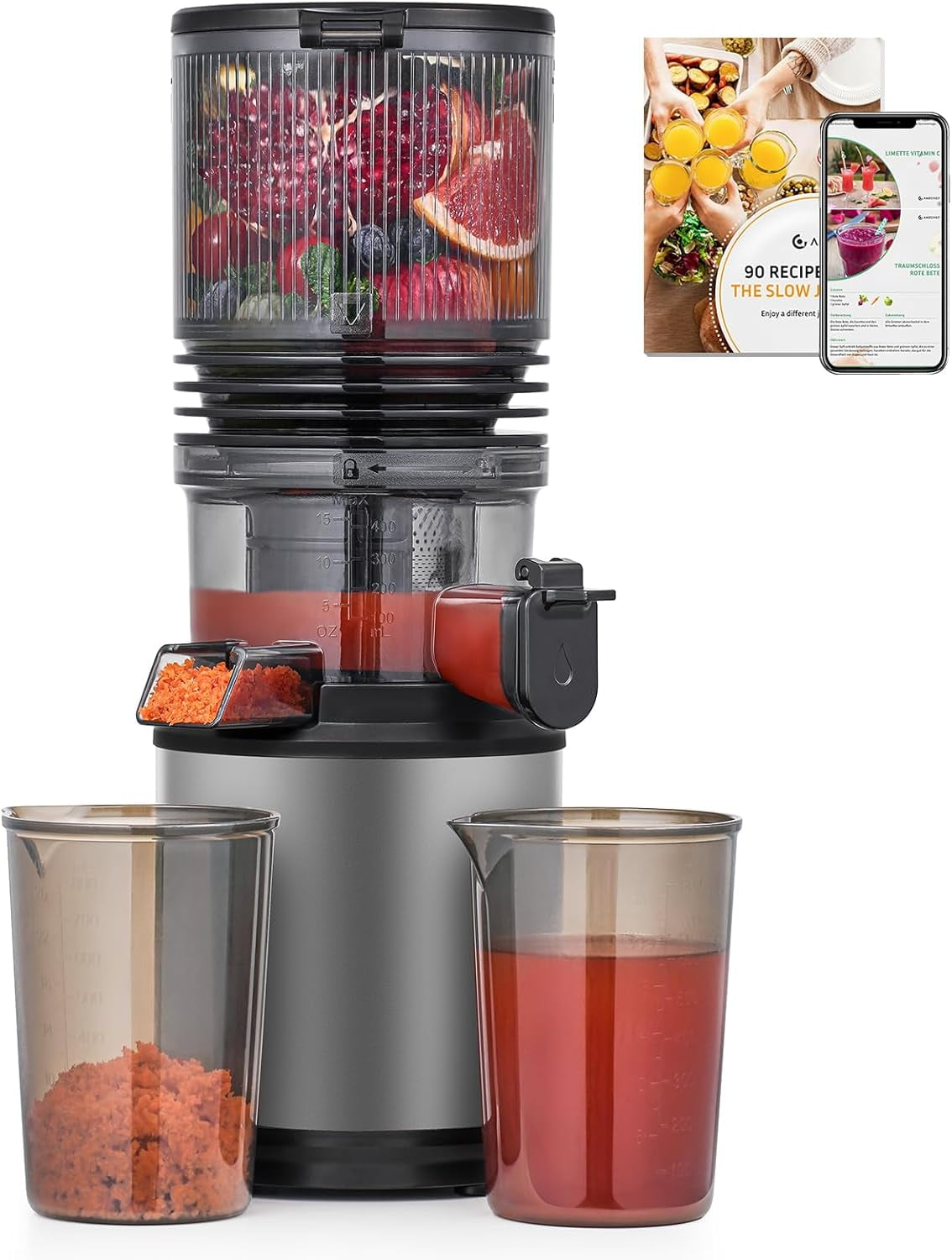 Cold Press Juicer Machine with 6" Extra-Wide Feed Chute,Triple ...