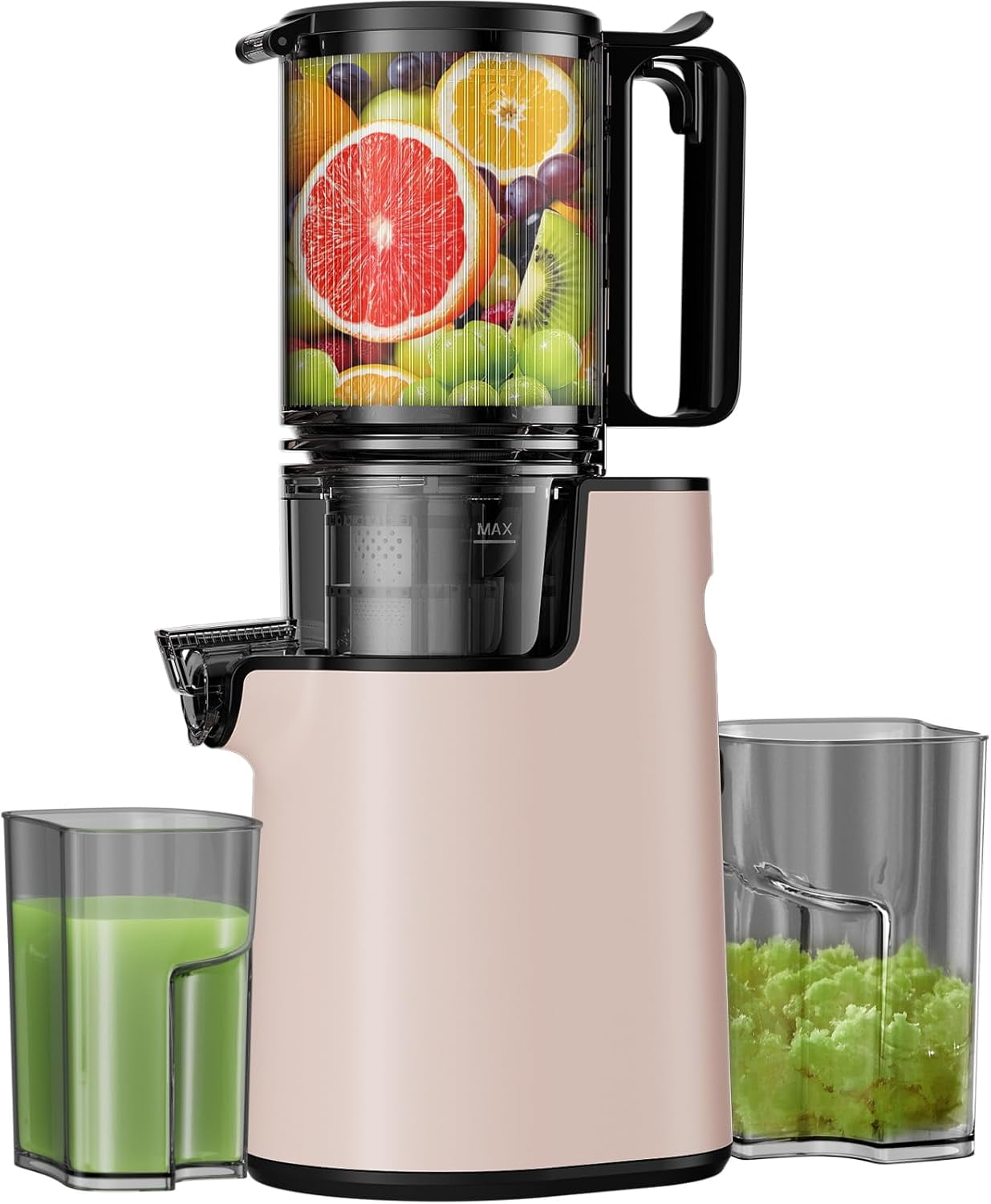 Cold Press Juicer, Masticating Juicer with 5.4" Wide Feed Chute, 350w ...