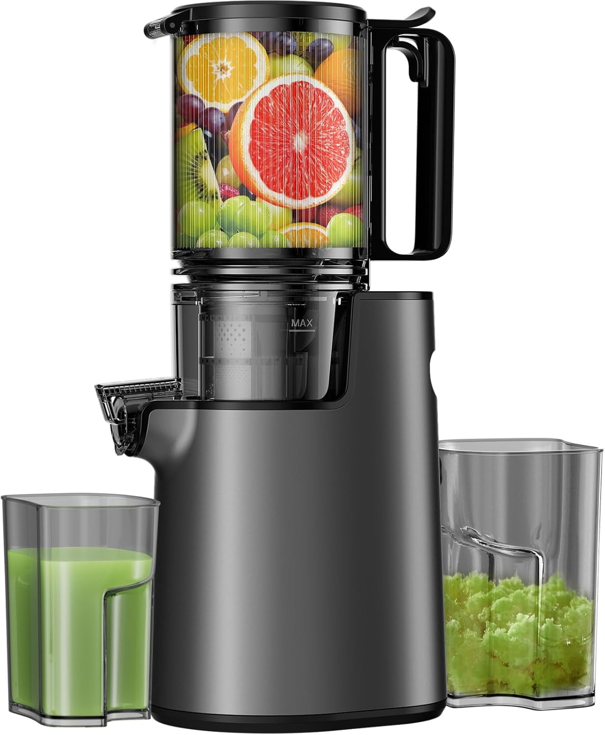 Cold Press Juicer, Masticating Juicer with 5.4" Wide Feed Chute, 350w ...