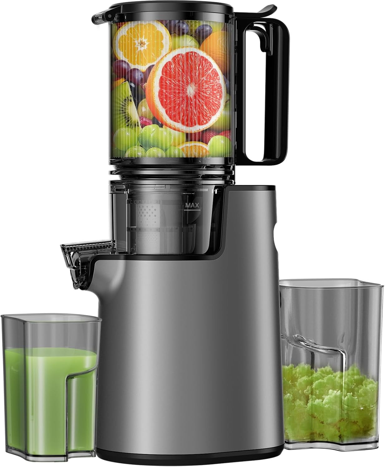 Cold Press Juicer, Masticating Juicer with 5.4" Wide Feed Chute, 350w ...
