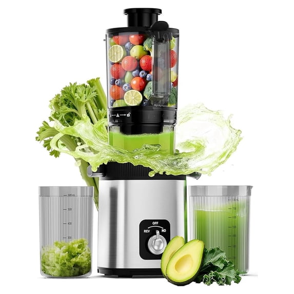 Cold Press Juicer - Slow Masticating Juicer Machine with Wide Chute ...