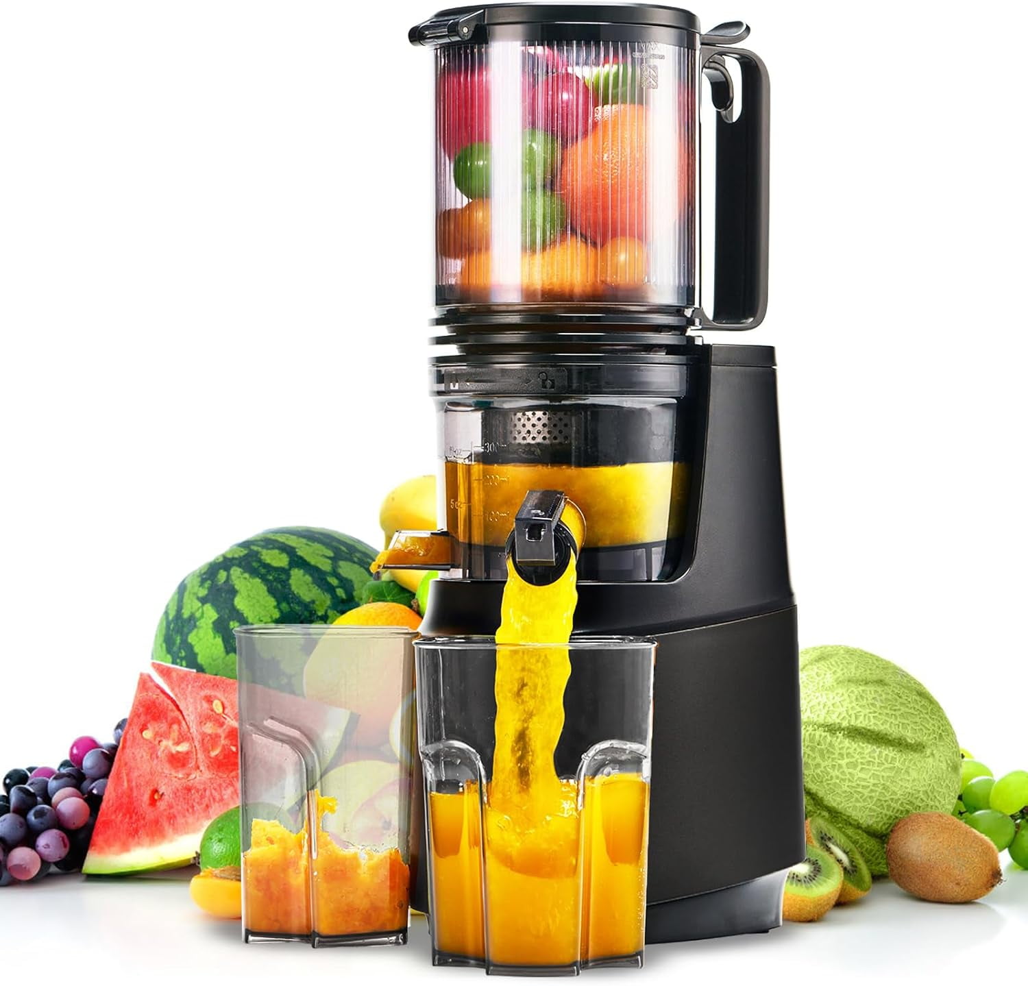 Cold Press Juicer,Slow Masticating Juicer Machines with 5.3" Large Feed ...