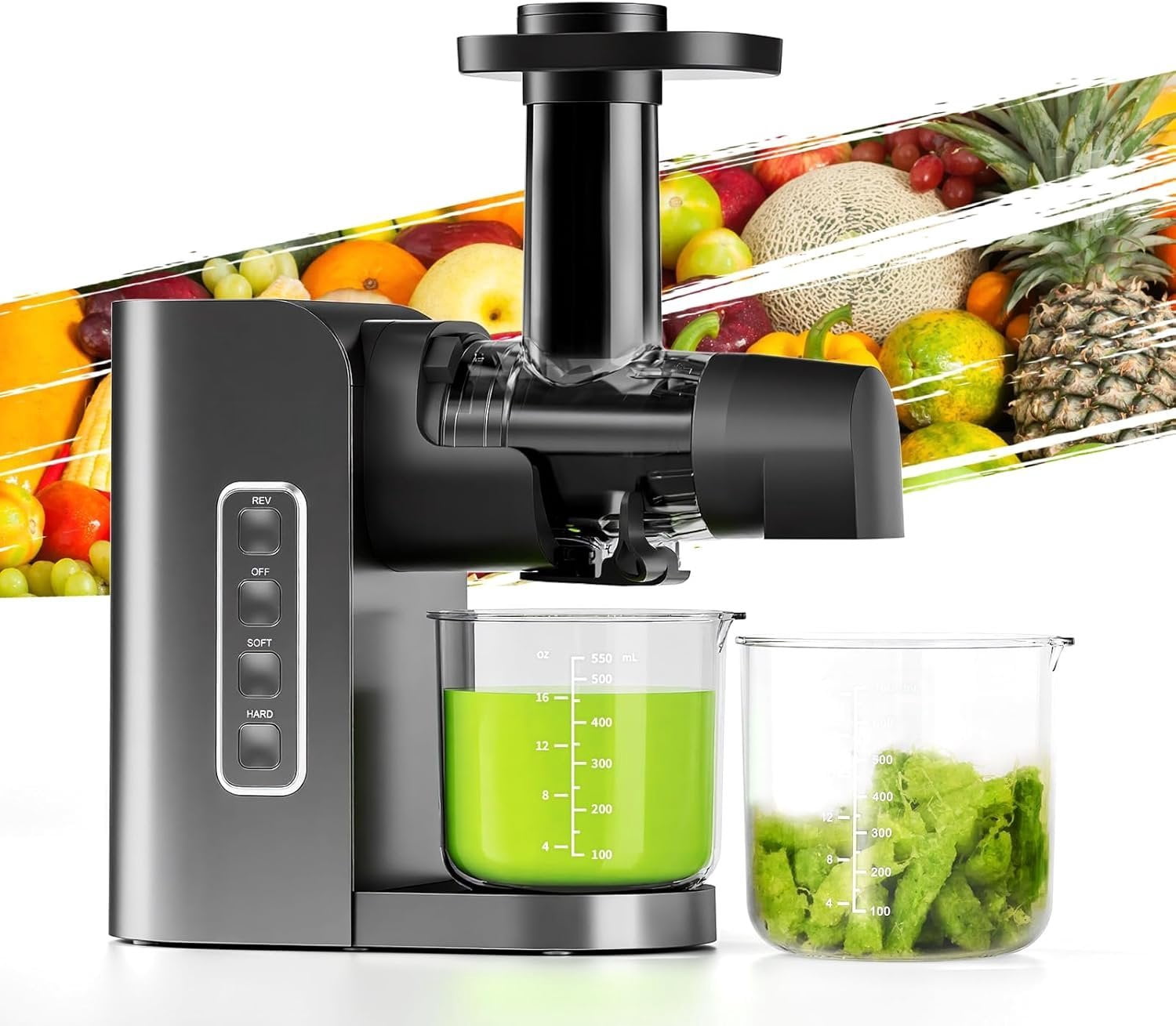 Cold Press Juicer,Slow Masticating Juicer with Soft & Hard Modes,Juicer ...