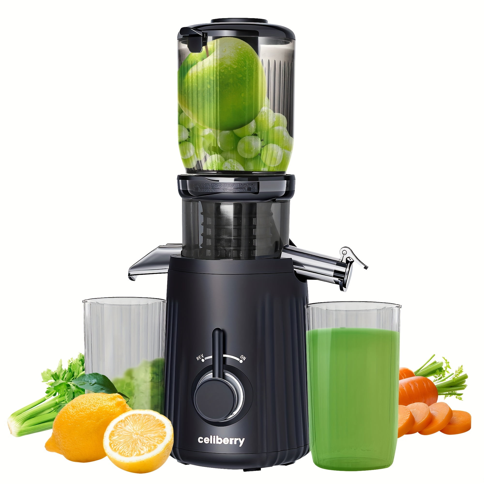 Cold Press Juicer, Sunspire Slow Masticating Juicer Machines with 4.1 ...