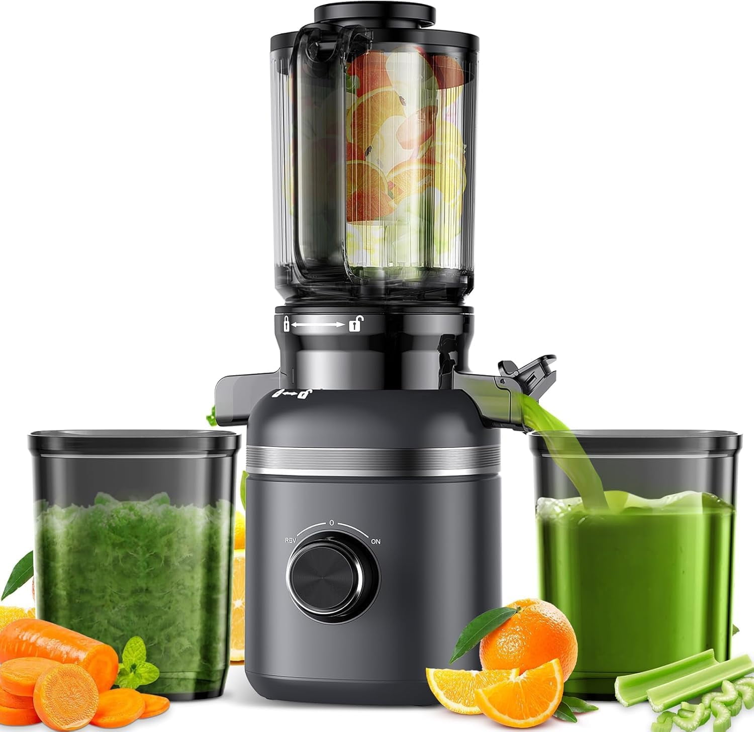 Cold Press Masticating Juicer Machines with Built-in Blades for Slicing ...