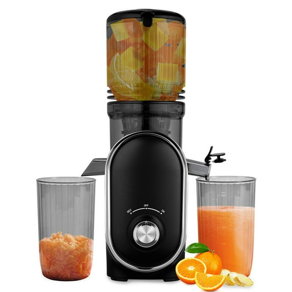 Cold Press Slow Juicer with 5.3" Wide Inlet Chute, Single-Touch Control ...