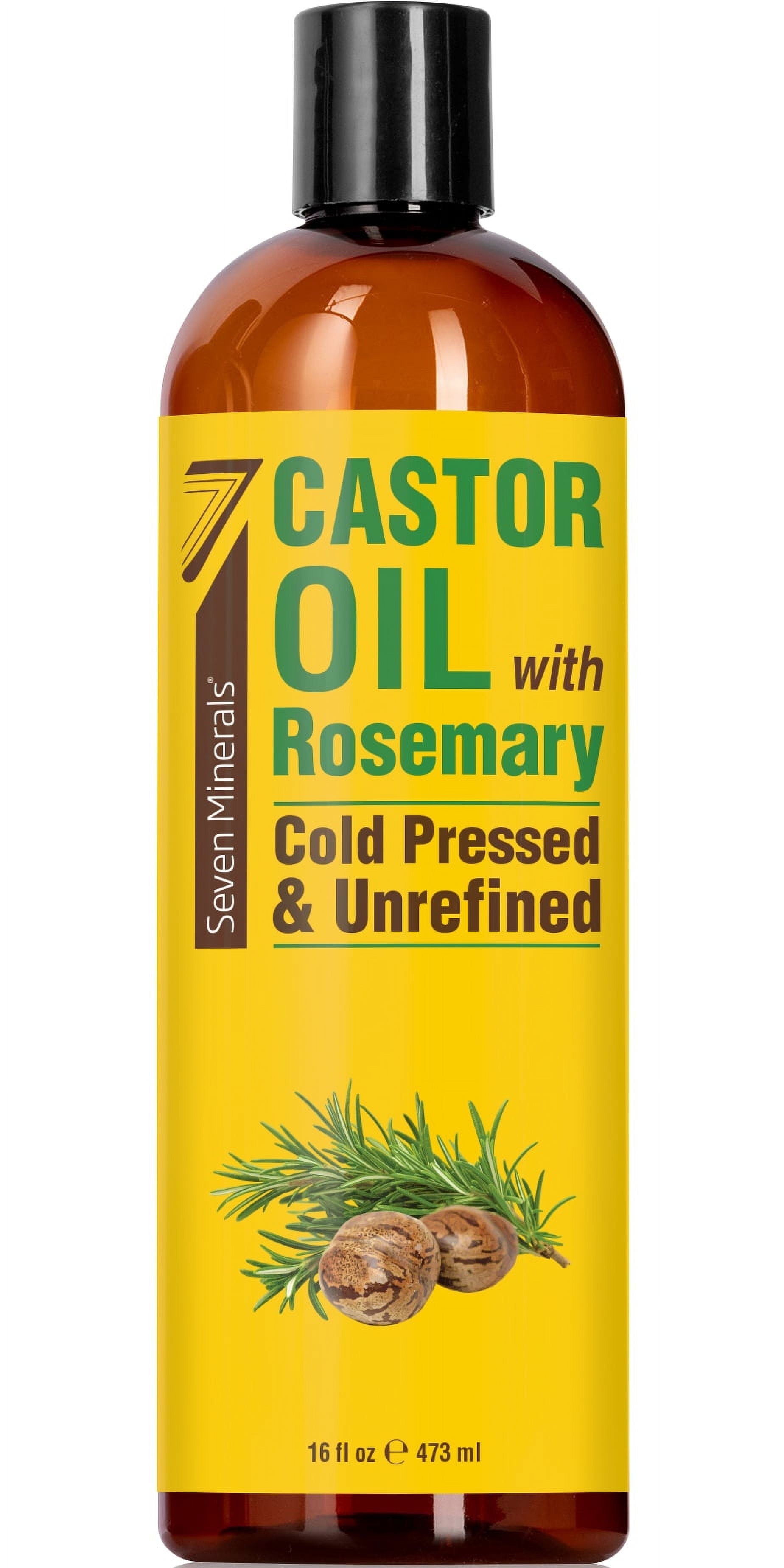 Cold Pressed Castor Oil with Rosemary - 16 oz - Unrefined, Hexane-Free ...