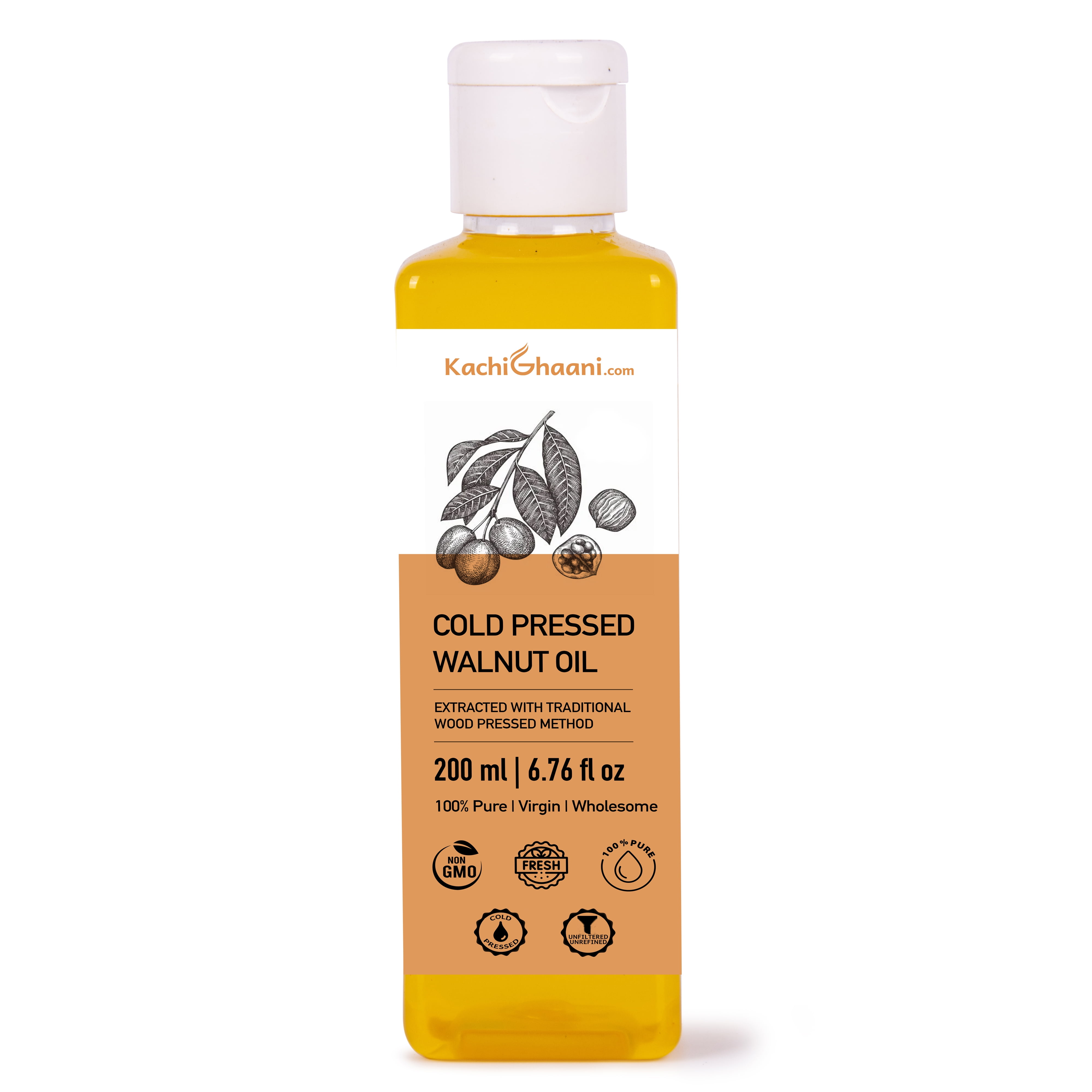 Cold Pressed Walnut Oil, 100% Virgin, 6.76 Fl oz / 200 ml - Walmart.com