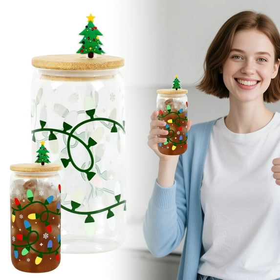 Cold Reactive Color Changing Glass Tumbler, Christmas Lights Pattern ...