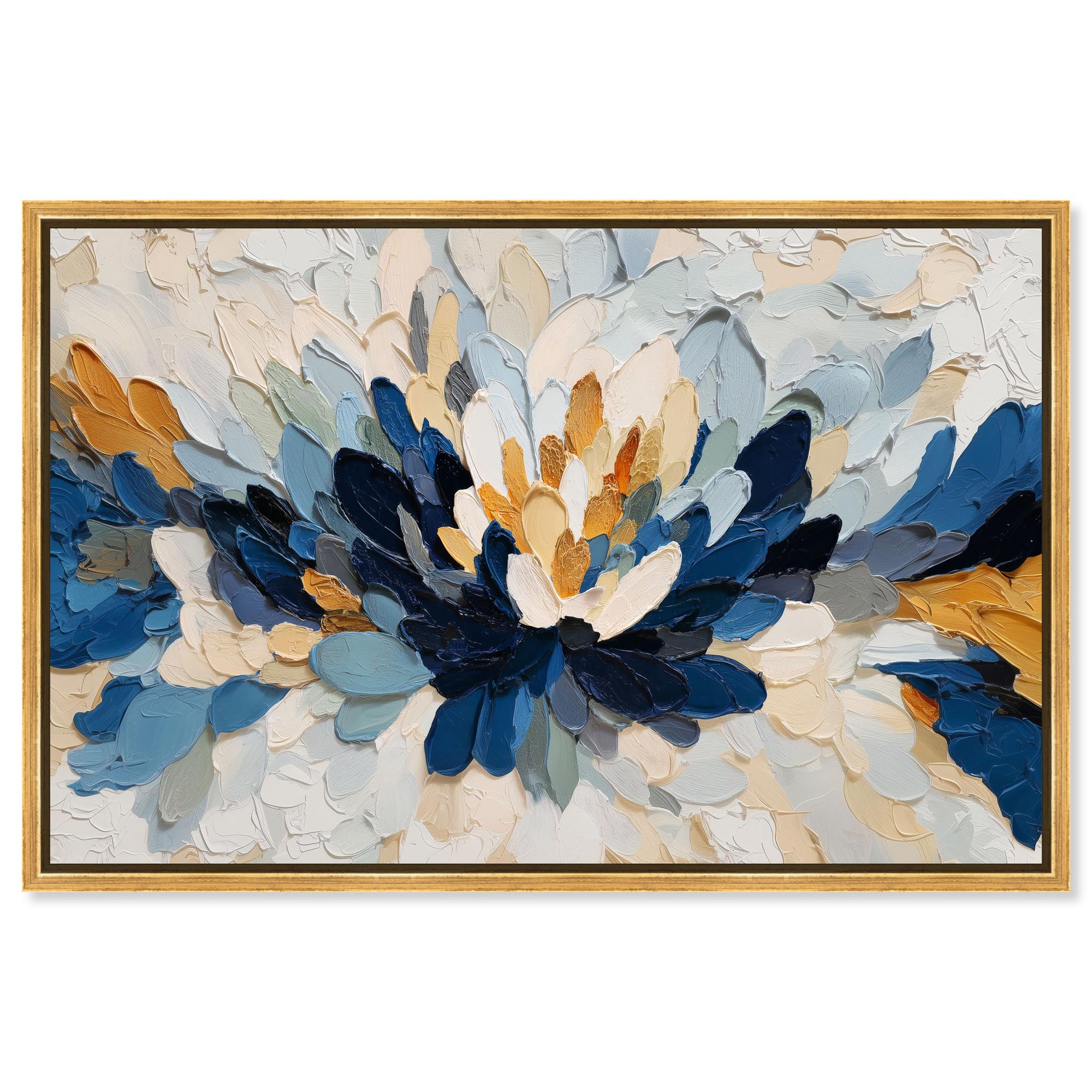 Cold Sea Canvas Print Pink Floral Wall Art by Art Remedy, Gold Frame ...