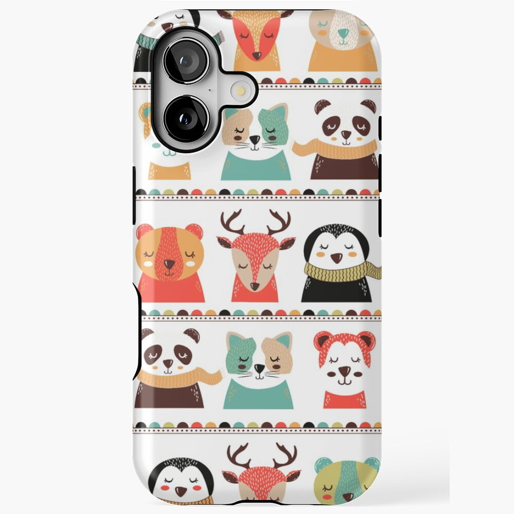 Cold Season Cute Wild Animal Art Phone Case 17 16 15 14 13 12 11 Pro ...
