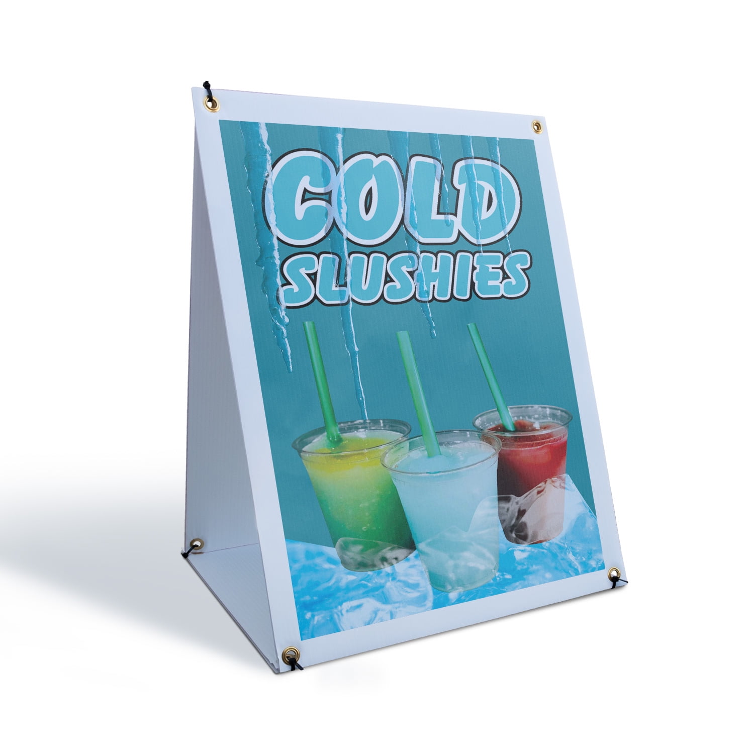 Cold Slushies Sidewalk Sign 24 Inch x 36 Inch A-Frame Images On Both ...