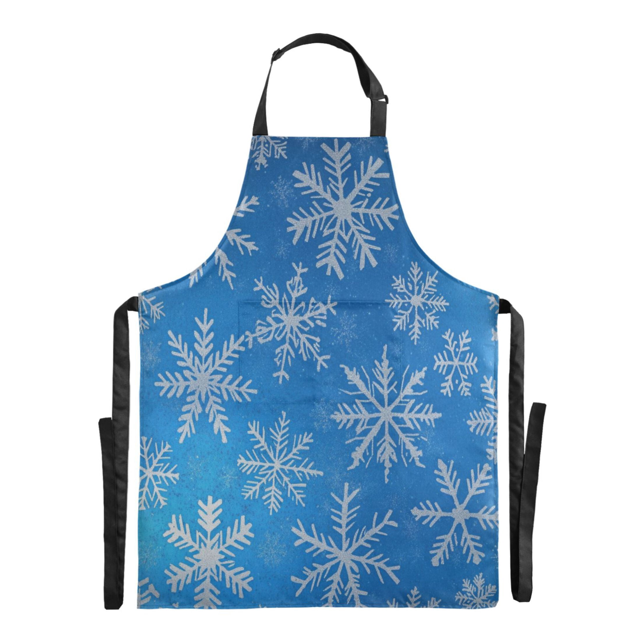 Cold Snowflakes Long Apron for Cooking Water Resistant Adjustable Bib ...