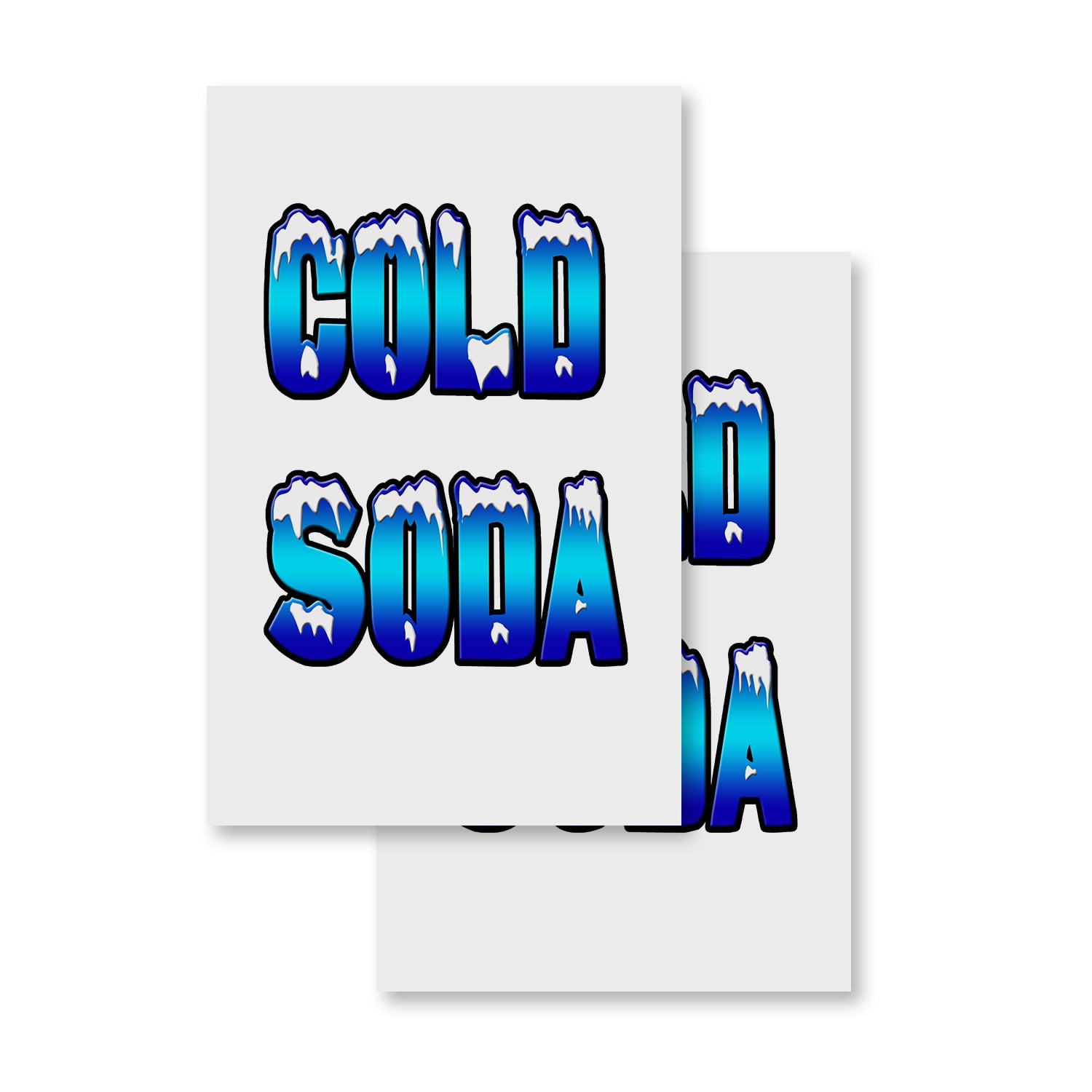 Cold Soda (2-PACK) 24" x 36" Vinyl Decals | Sign Insert Peel & Stick ...