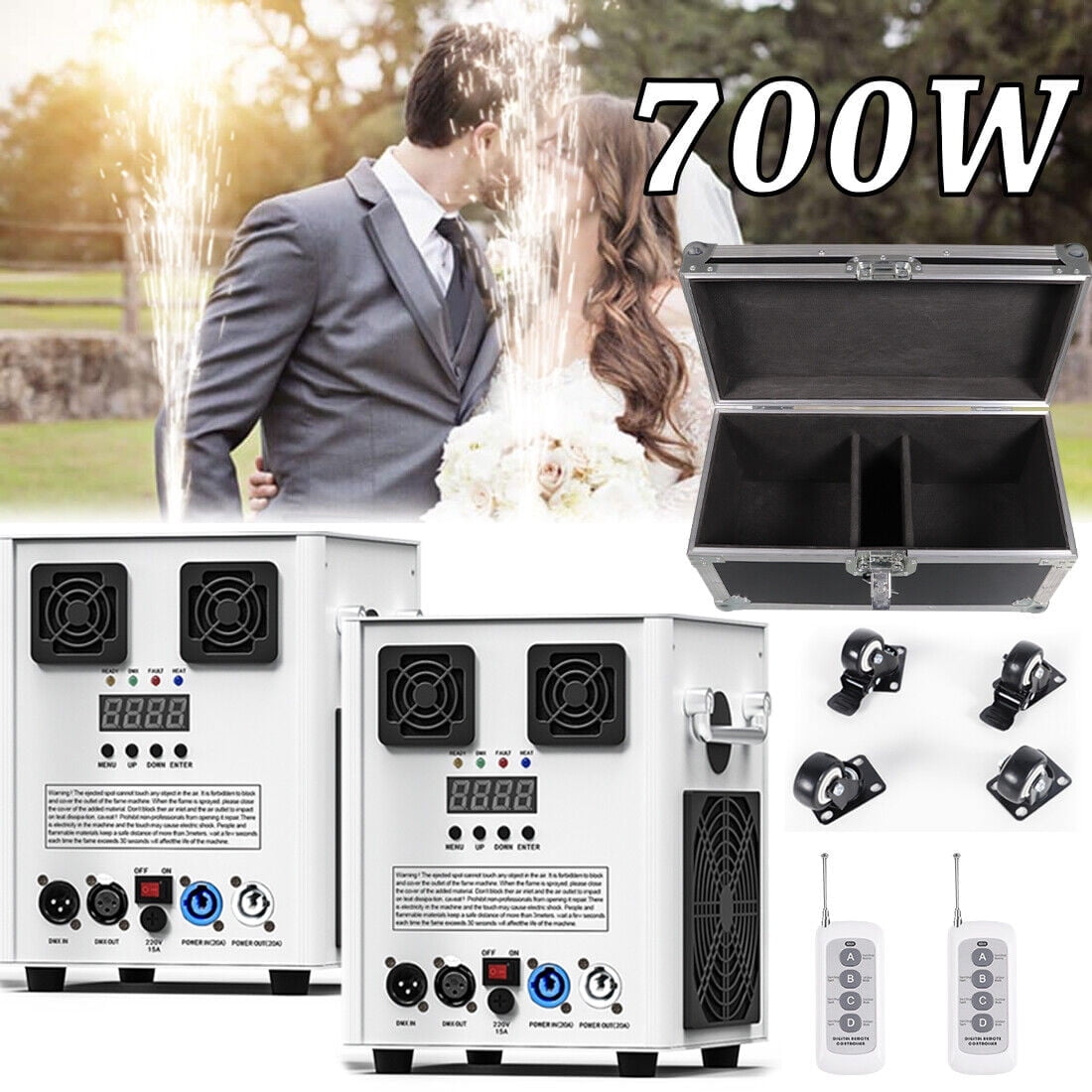 Cold Spark Firework Machine 3-16FT Adjustable Flame DMX Stage Equipment ...