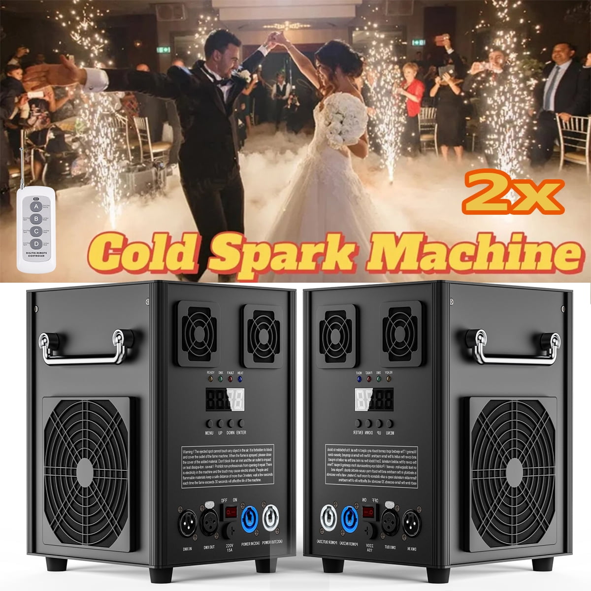 2pcs Cold Spark Machine 13ft Adjustable Firework Machine with Remote ...
