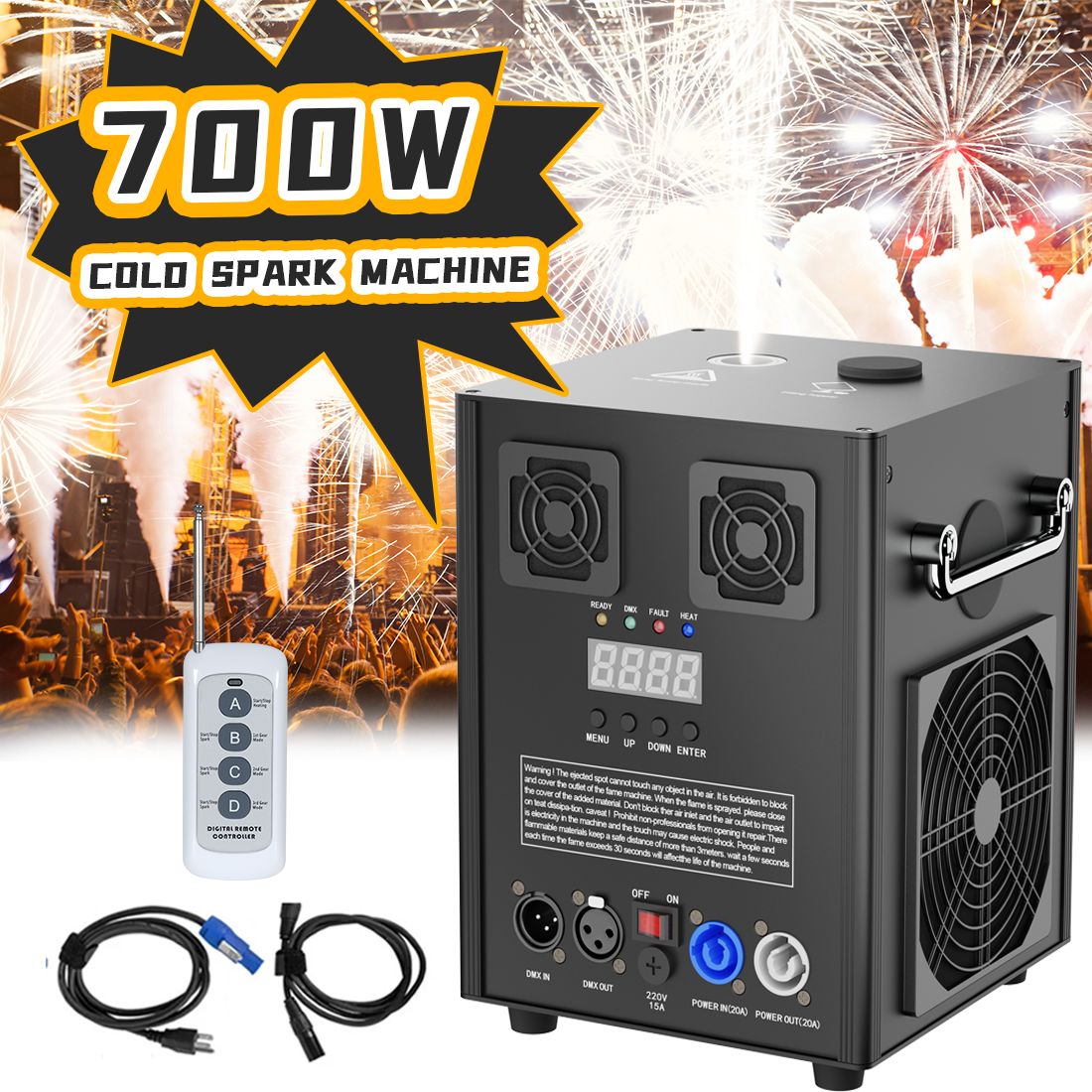 U'King 700W Cold Spark Machine, Large Firework Effect, DJ Special Event ...