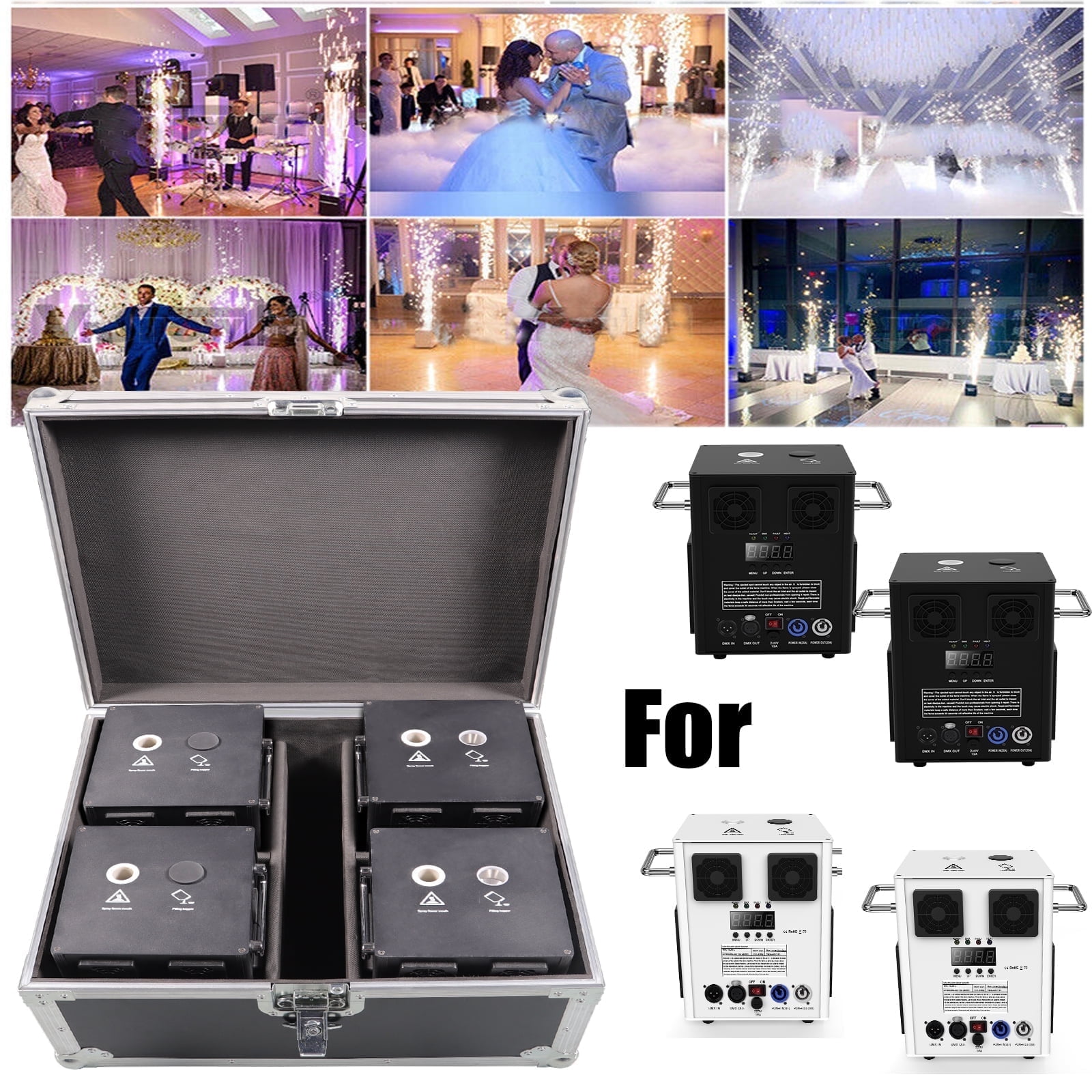 Gator Cases for 4Pcs Cold Spark Machine, DJ Stage Effect DMX Firework ...