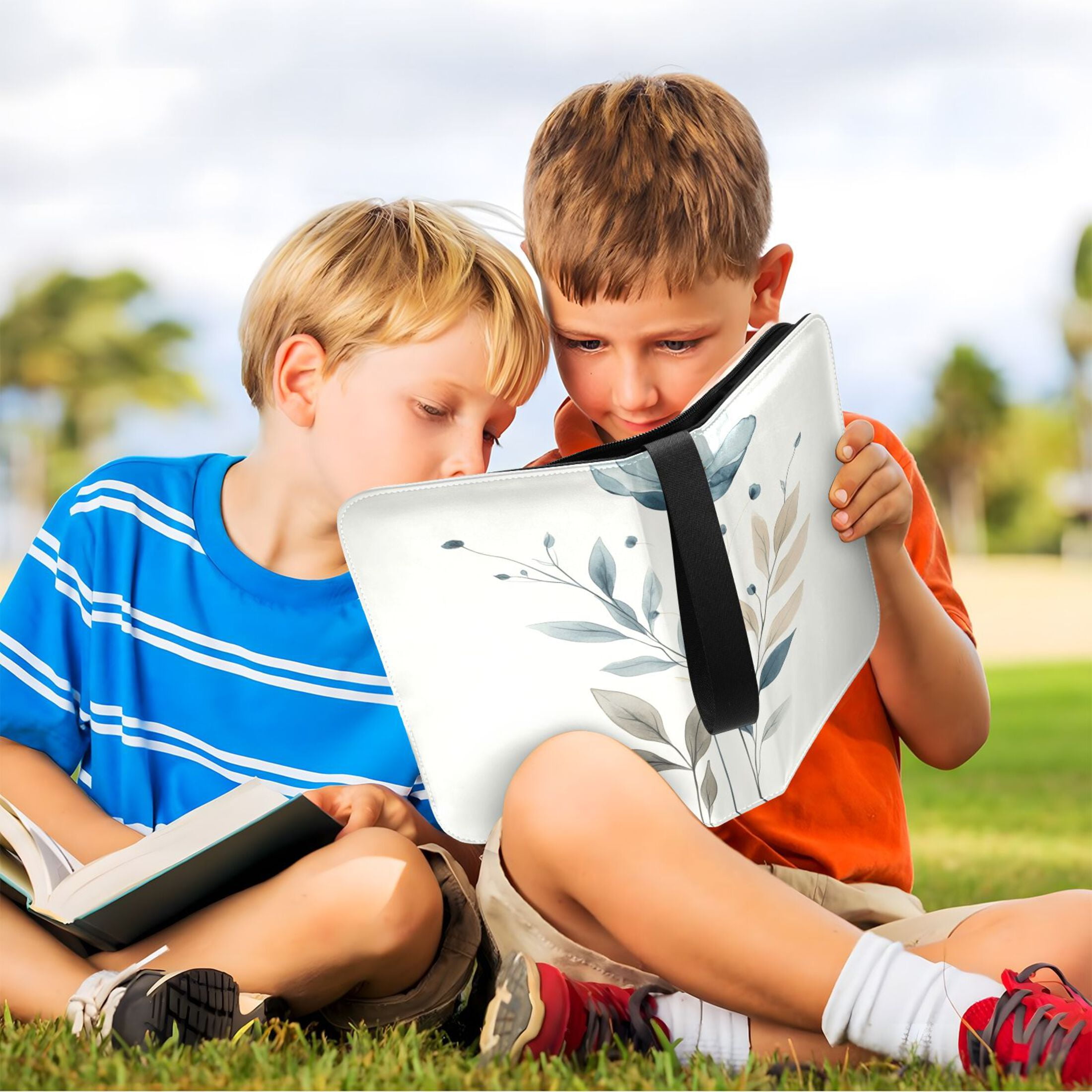 Cold Toned Flower Game Card Storage Case with 400 Slots, Waterproof PU ...