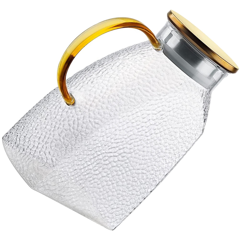 Cold Water Bottle Milk Pitcher Iced Tea Glass with Lid and Spout ...